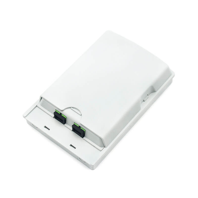 2 Ports Clip-locking FTTH Wall Box With SC Simplex Adapters